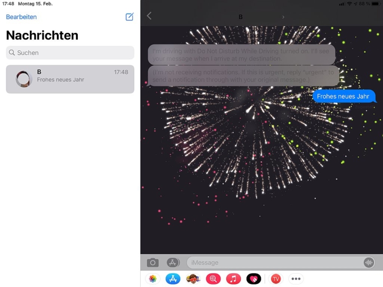 iMessage mit zusätzlichen Animationen - Easter EggsEaster Eggs